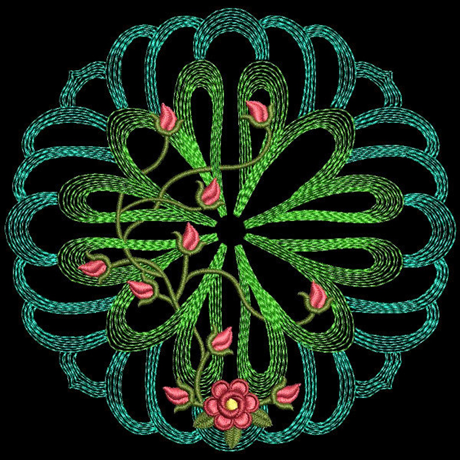 RIPPLED ROSE BLOCKS 4inch 12 Machine Embroidery Designs - Etsy