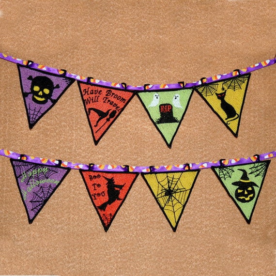 FSL HALLOWEEN FLAGS 4inch free Standing Lace 10 Machine | Etsy