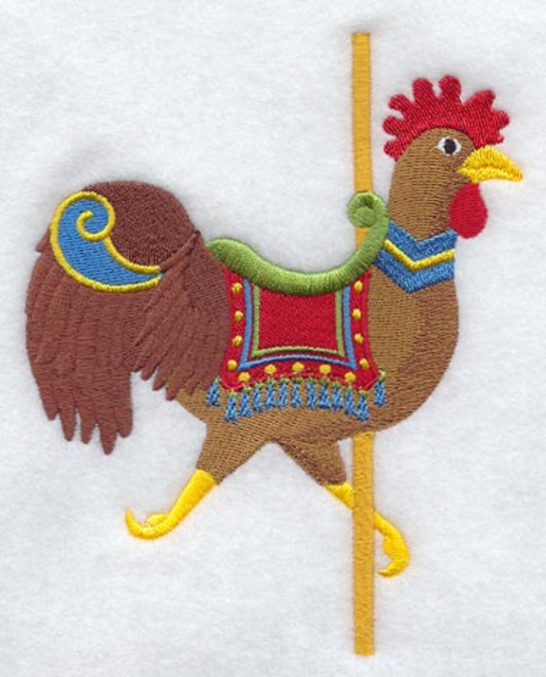 CAROUSEL ROOSTER - Machine Embroidered Quilt Blocks (azeb) - Etsy