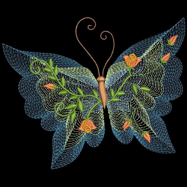 FLUTTERBY LUV #3 (4 Inch Size) Pack- 10 Machine Embroidery Designs ...