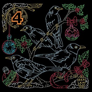 12 DAYS OF CHRISTMAS (6inch) - 12 Machine Embroidery Designs Instant ...