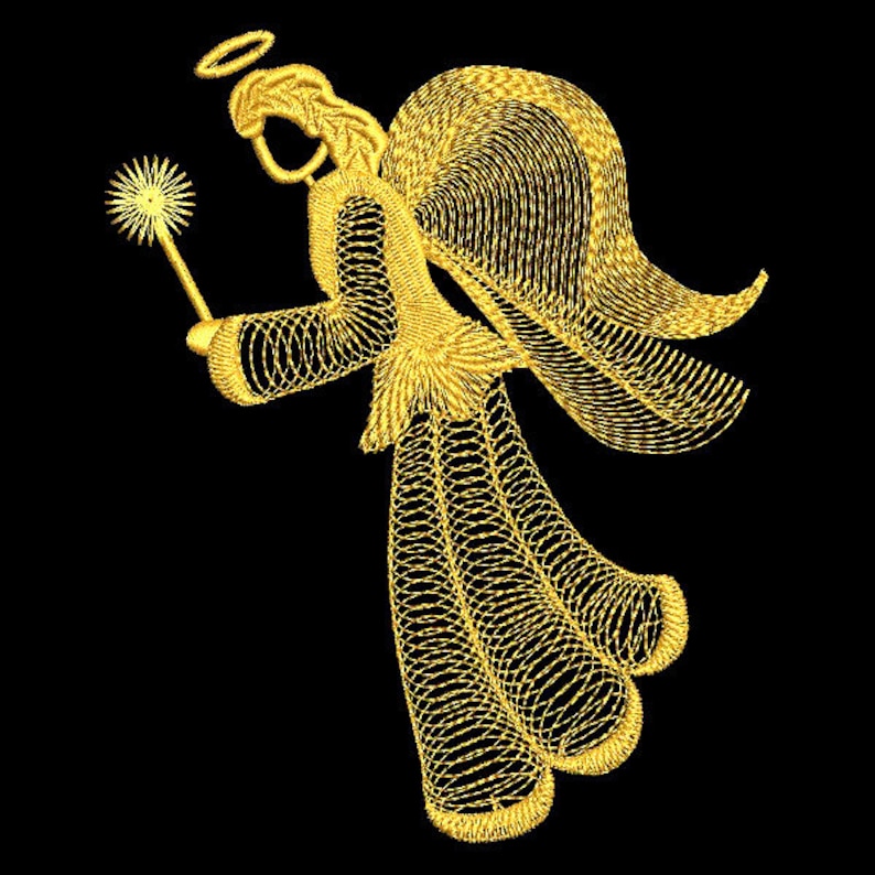 GOLDEN ANGELS (5inch) - 10 Machine Embroidery Designs Instant Download ...