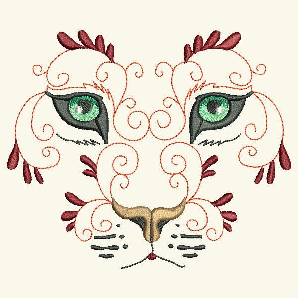 WILD CAT FANCY 4inch 10 Machine Embroidery Designs Instant | Etsy