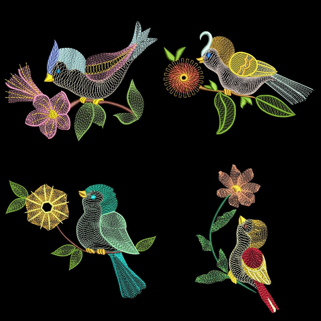 Craft Supplies & Tools Embroidery - 10 Machine Embroidery Designs ...