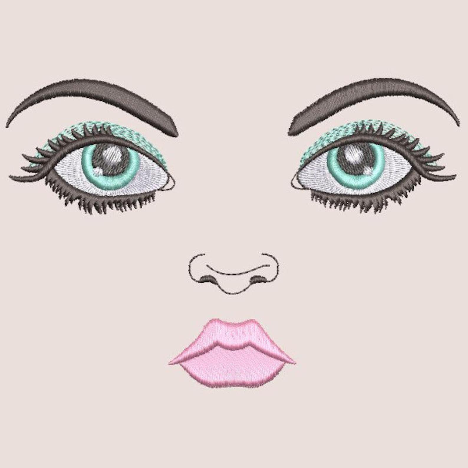 FABULOUS FACES 4inch 10 Machine Embroidery Designs Instant - Etsy