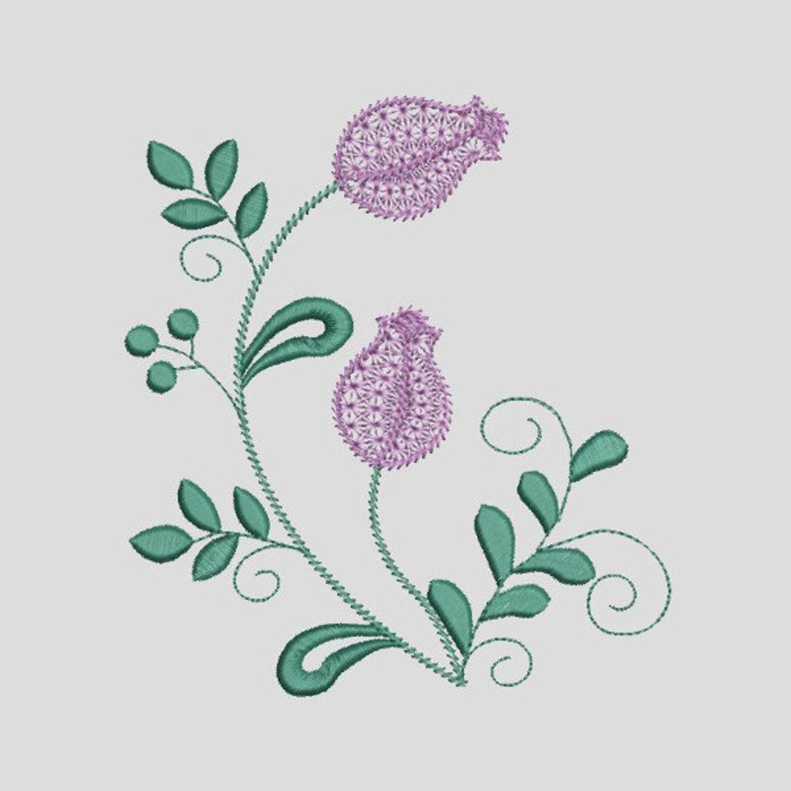 PRETTY FLOWER BUDS (6inch) - 10 Machine Embroidery Designs Instant ...