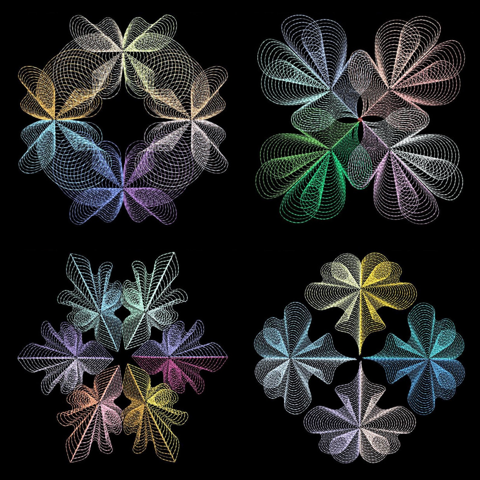 CURLY QUILT BLOCKS (6inch) - 12 Machine Embroidery Designs Instant ...