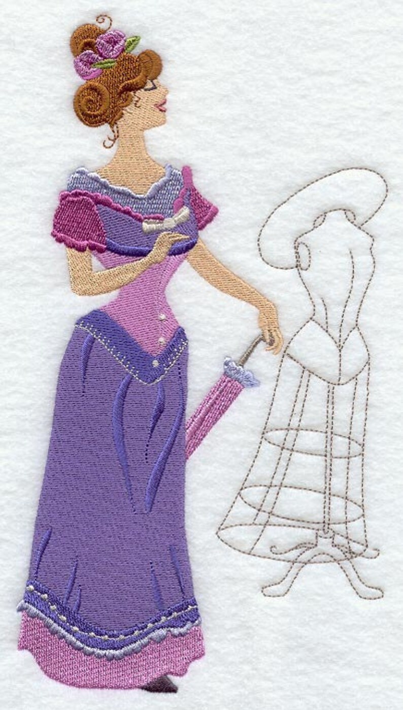 Fine Fashions Of The 1900 S Machine Embroidered Quilt Etsy