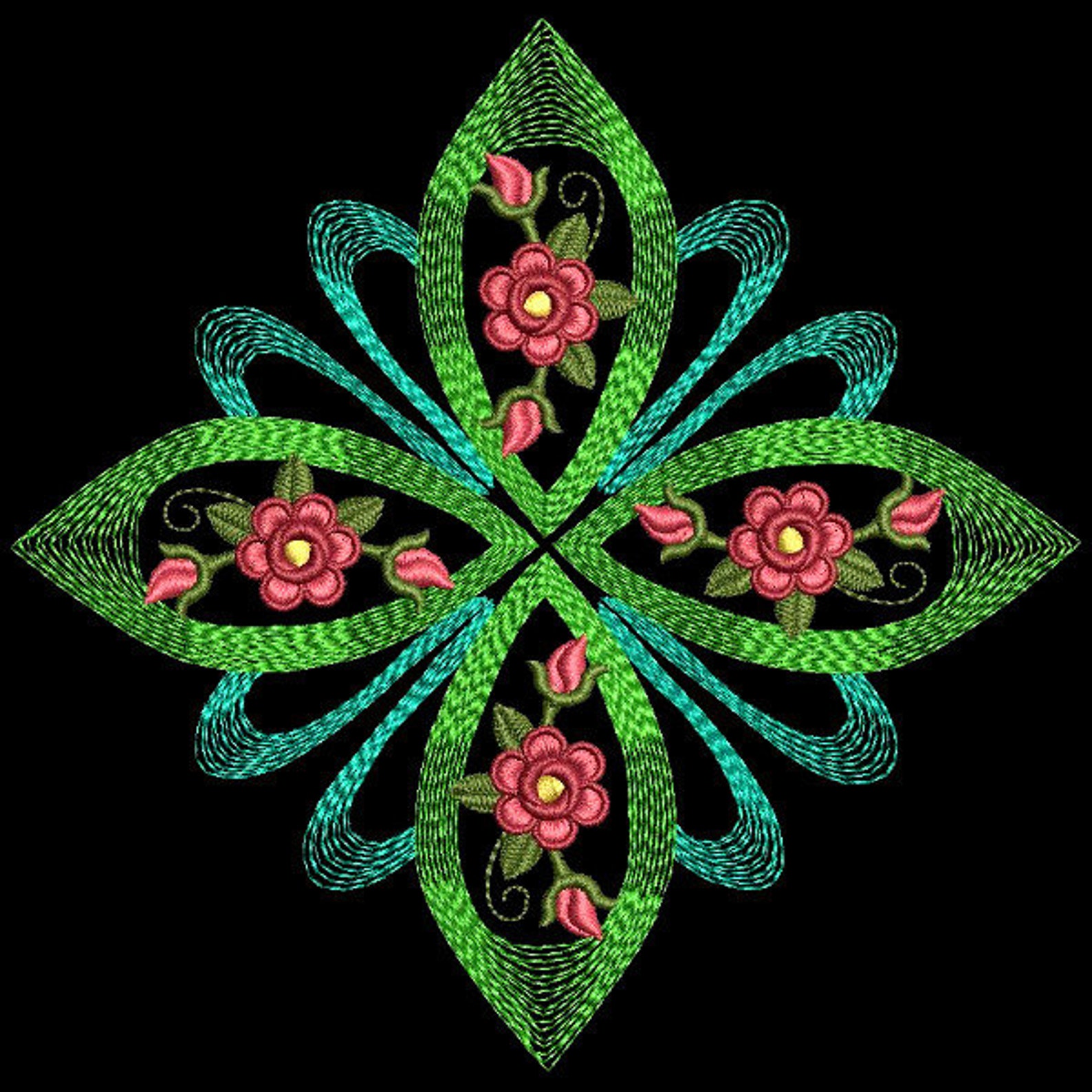 RIPPLED ROSE BLOCKS 4inch 12 Machine Embroidery Designs - Etsy