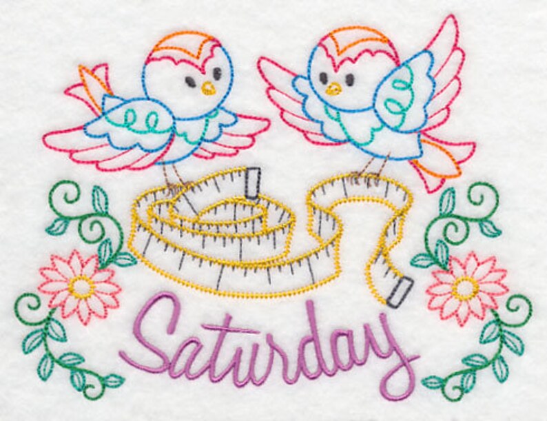 SEW SWEET BIRDIES Saturday - Machine Embroidered Quilt Block (azeb) - Etsy