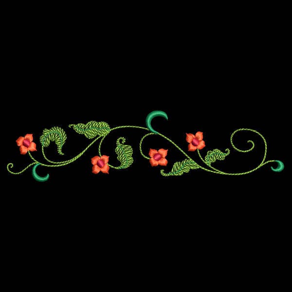SIMPLE FLOWER BORDERS 6inch 10 Machine Embroidery Designs | Etsy