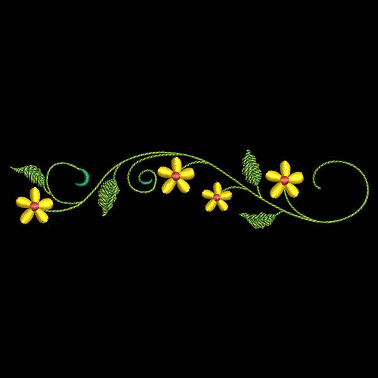 SIMPLE FLOWER BORDERS 6inch 10 Machine Embroidery Designs - Etsy