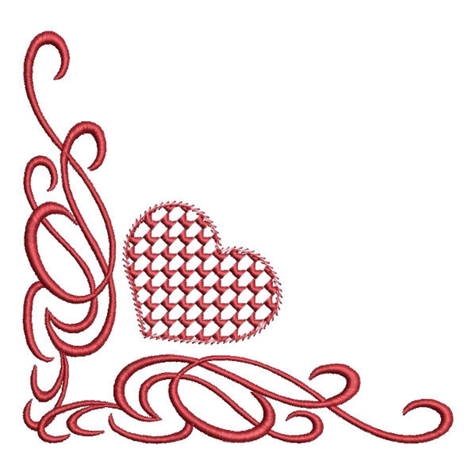 HEART CORNERS 4inch 10 Machine Embroidery Designs Instant | Etsy