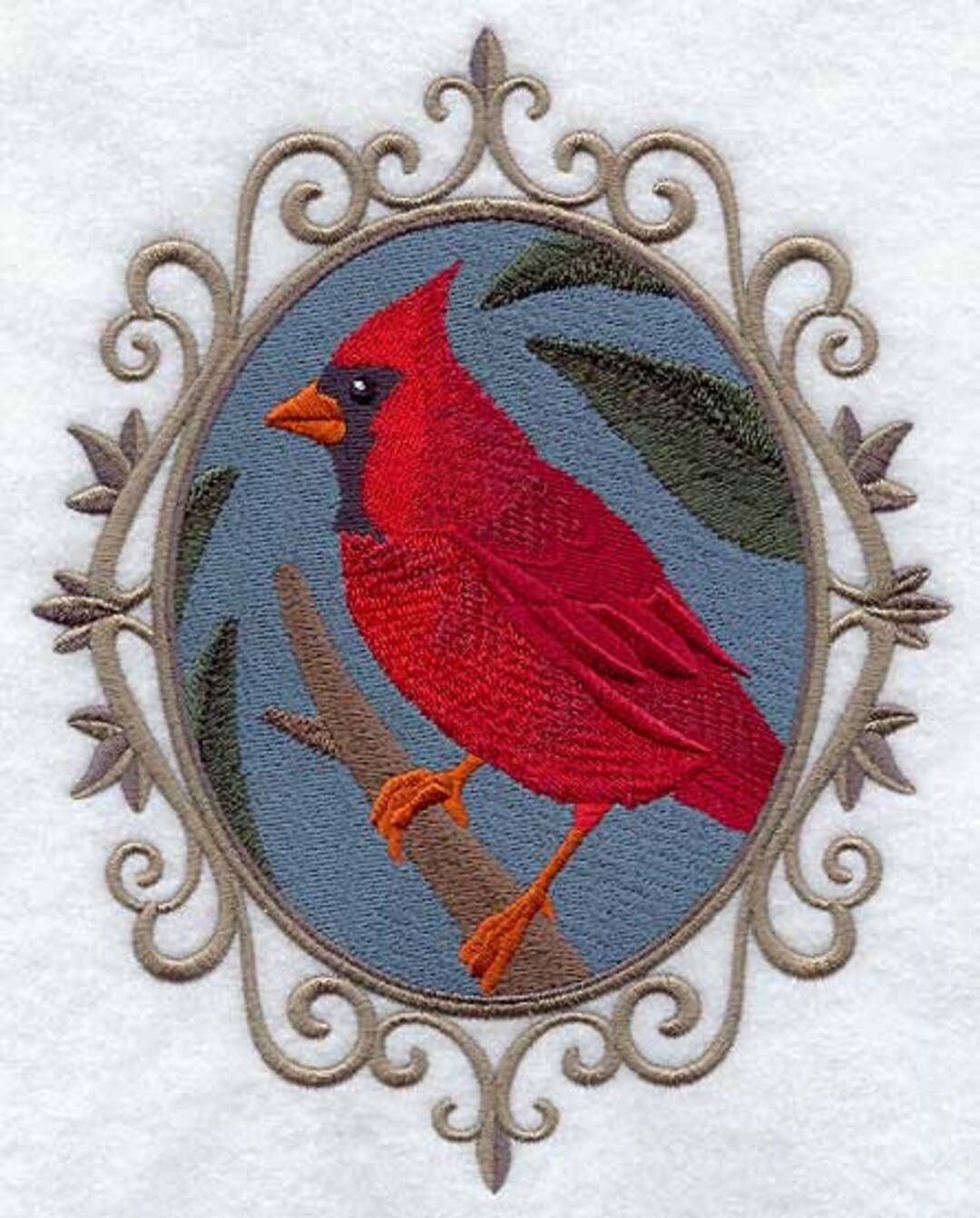 CARDINAL CAMEO- Machine Embroidered Quilt Block (azeb) - Etsy