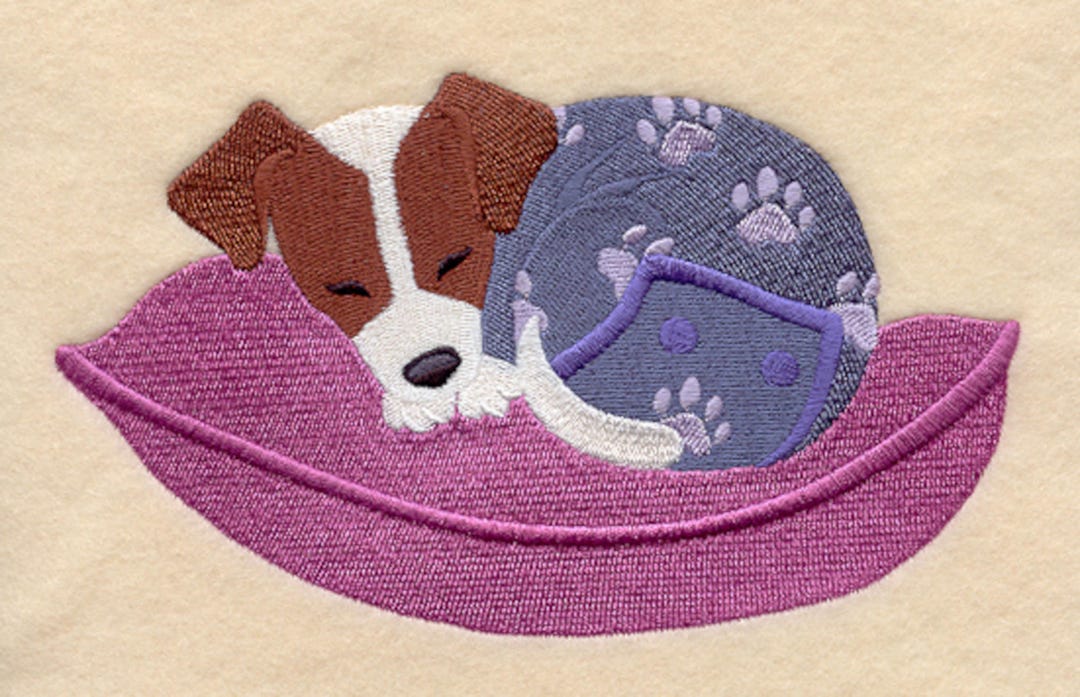 JACK RUSSELL Terrier in PAJAMAS - Machine Embroidered Quilt Blocks ...