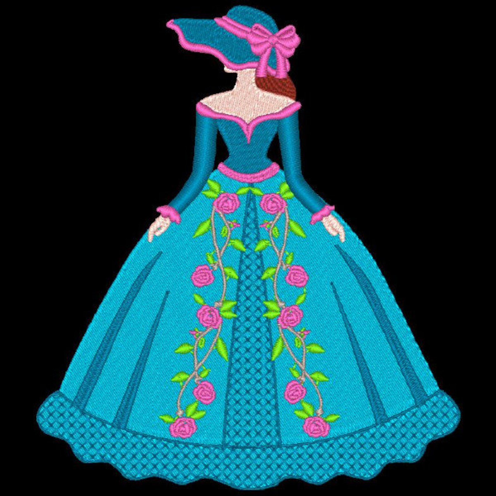 BEAUTIFUL FANCY LADIES (5inch) - 12 Machine Embroidery Designs Instant ...