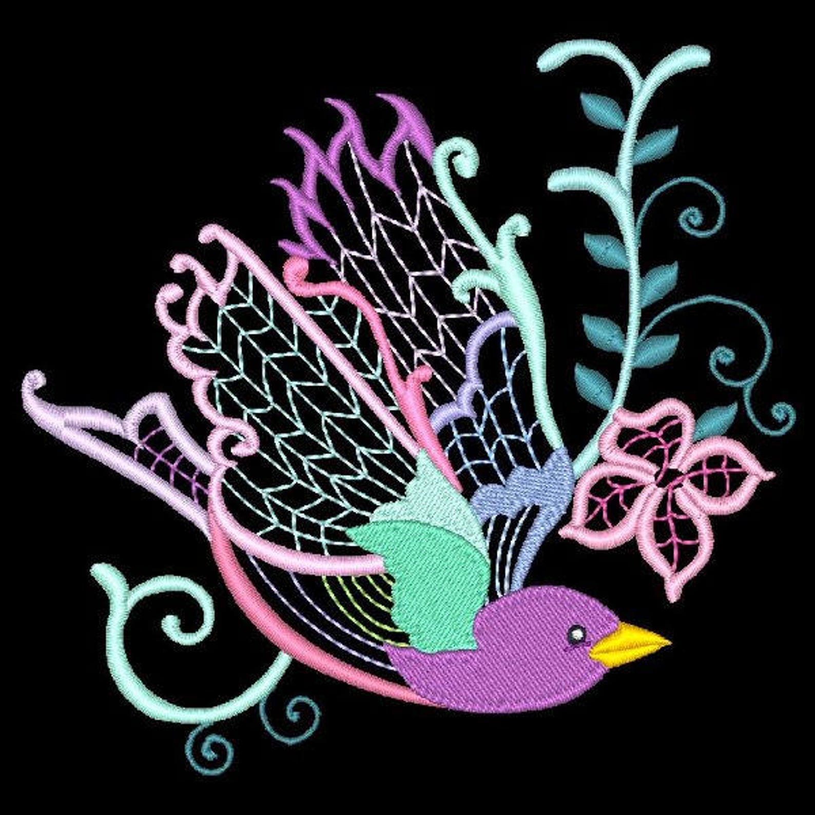 LACE BIRDS (5inch) - 10 Machine Embroidery Designs Instant Download 5X5 ...