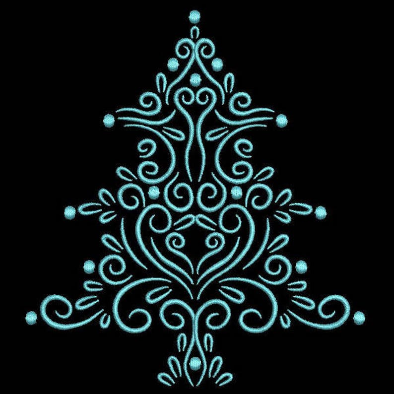 CURLY CHRISTMAS TREES 6inch10 Machine Embroidery Design | Etsy
