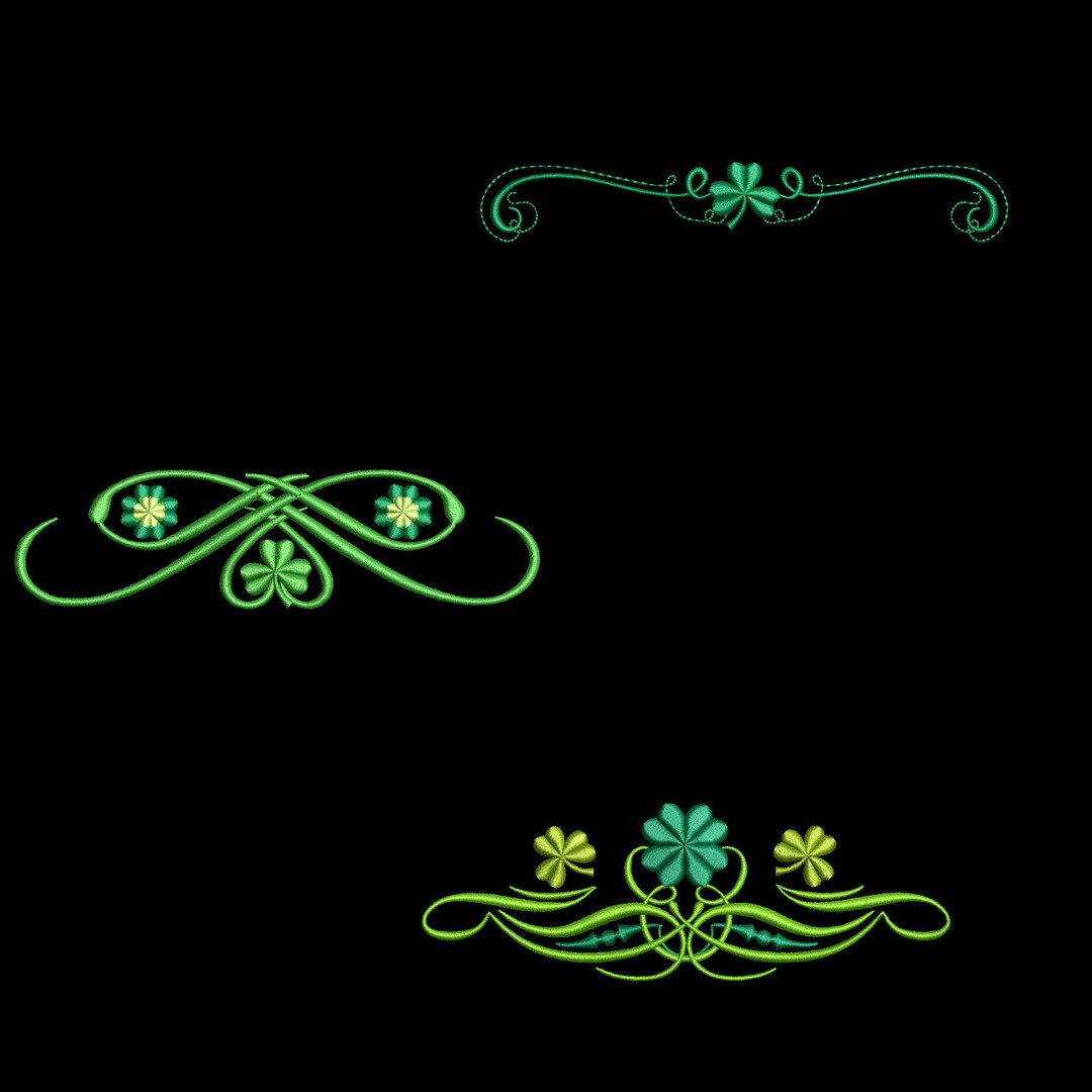 LUCKY BORDERS (6inch) - 10 Machine Embroidery Designs Instant Download ...