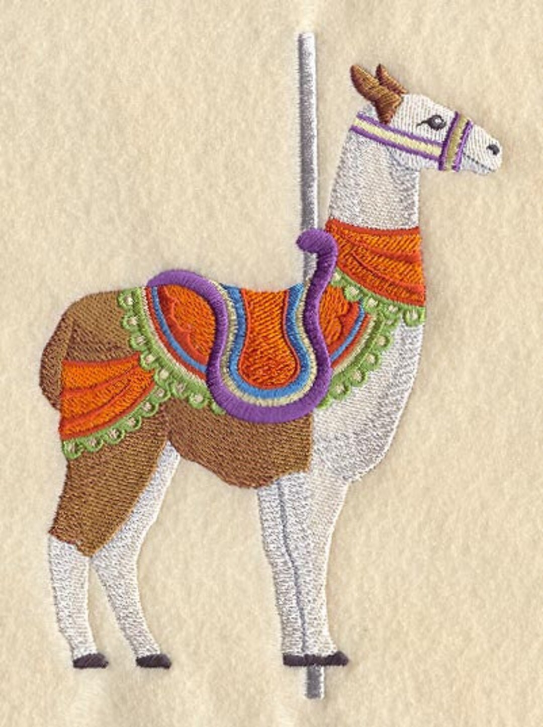 CAROUSEL LLAMA Machine Embroidered Quilt Blocks azeb - Etsy