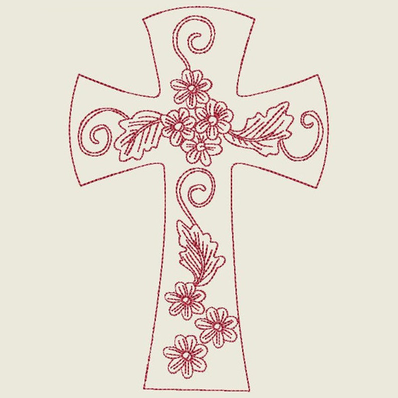 REDWORK CROSSES 4inch 12 Machine Embroidery Designs - Etsy