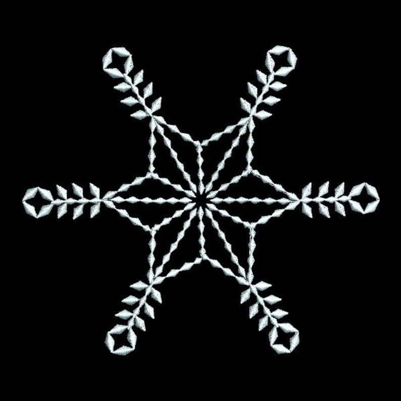 DIAMOND SNOWFLAKES (5inch) - 12 Machine Embroidery Designs Instant ...