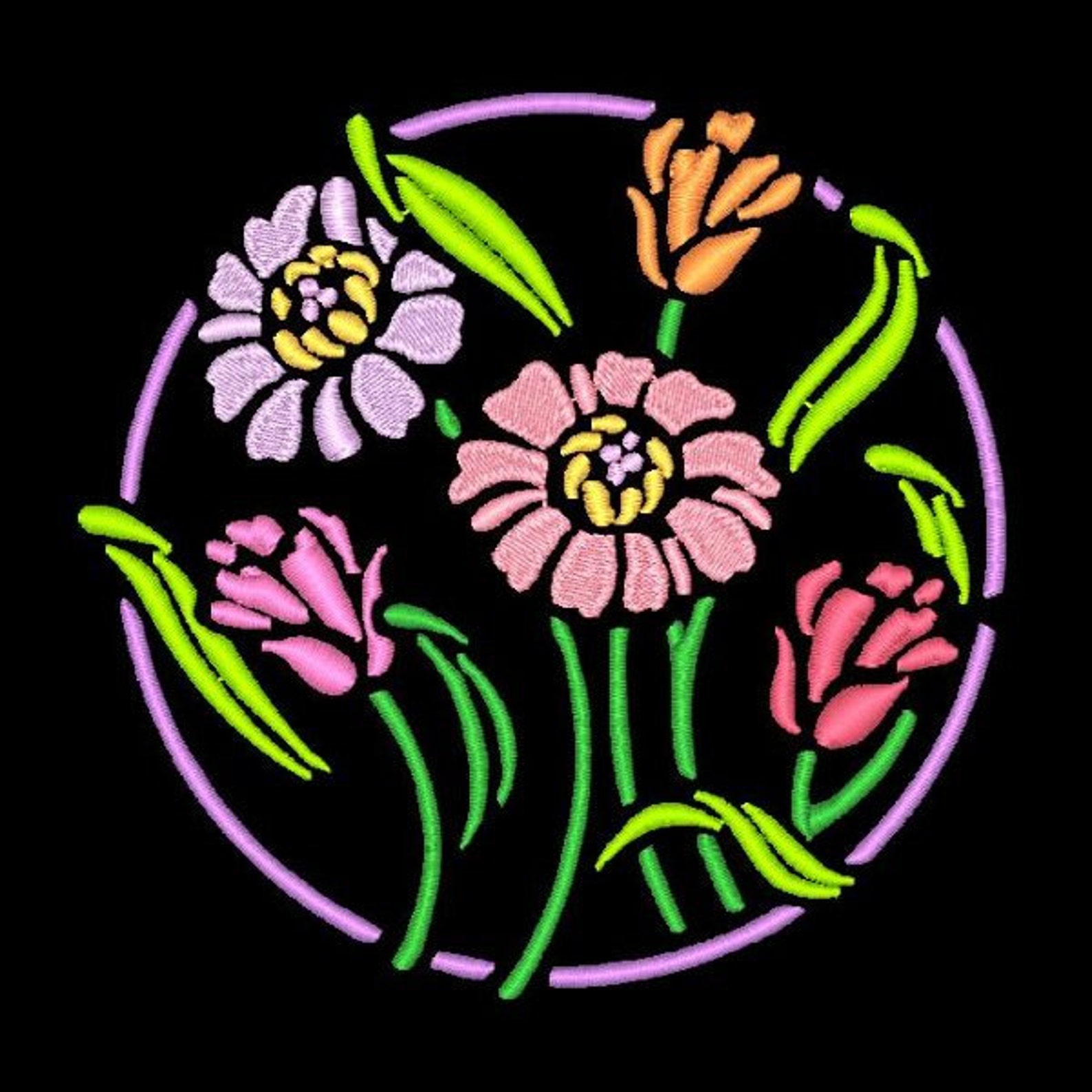 FLOWER CIRCLES 36 Machine Embroidery Designs Instant - Etsy