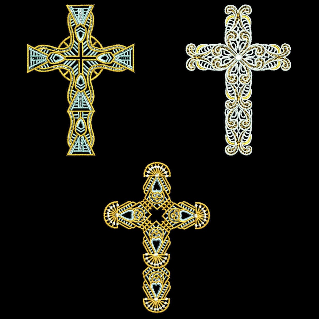 FSL ORNATE CROSSES 5inch 10 Machine Embroidery Design | Etsy