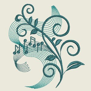 RIPPLE MUSICAL NOTES (4inch) - 10 Machine Embroidery Designs Instant ...