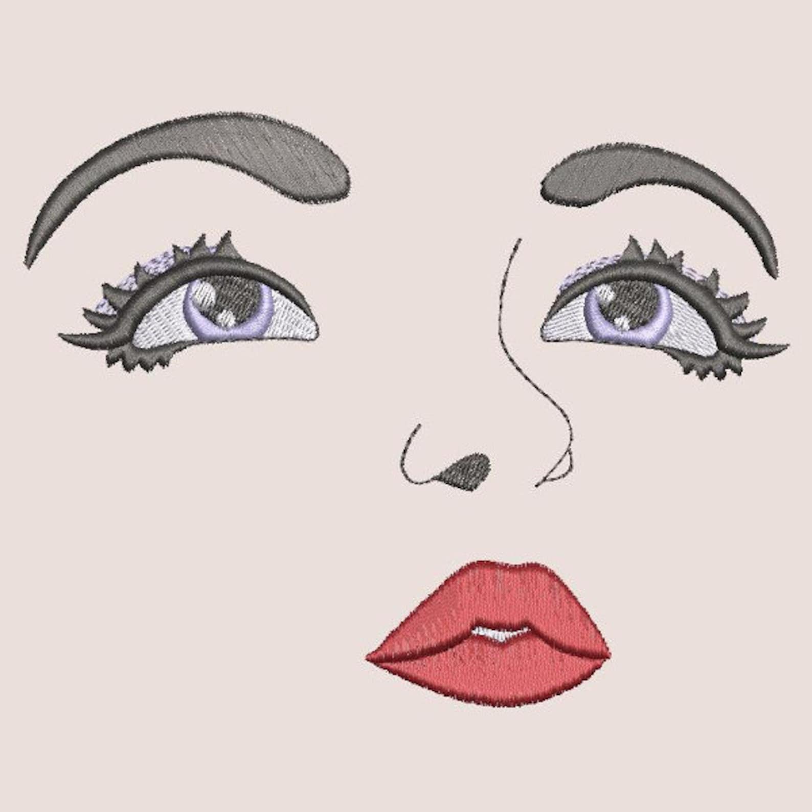 FABULOUS FACES 4inch 10 Machine Embroidery Designs Instant - Etsy