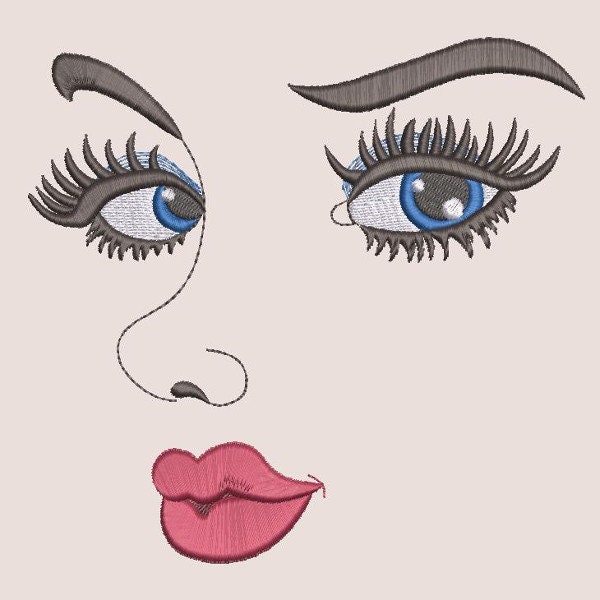 FABULOUS FACES 6inch 10 Machine Embroidery Designs Instant | Etsy