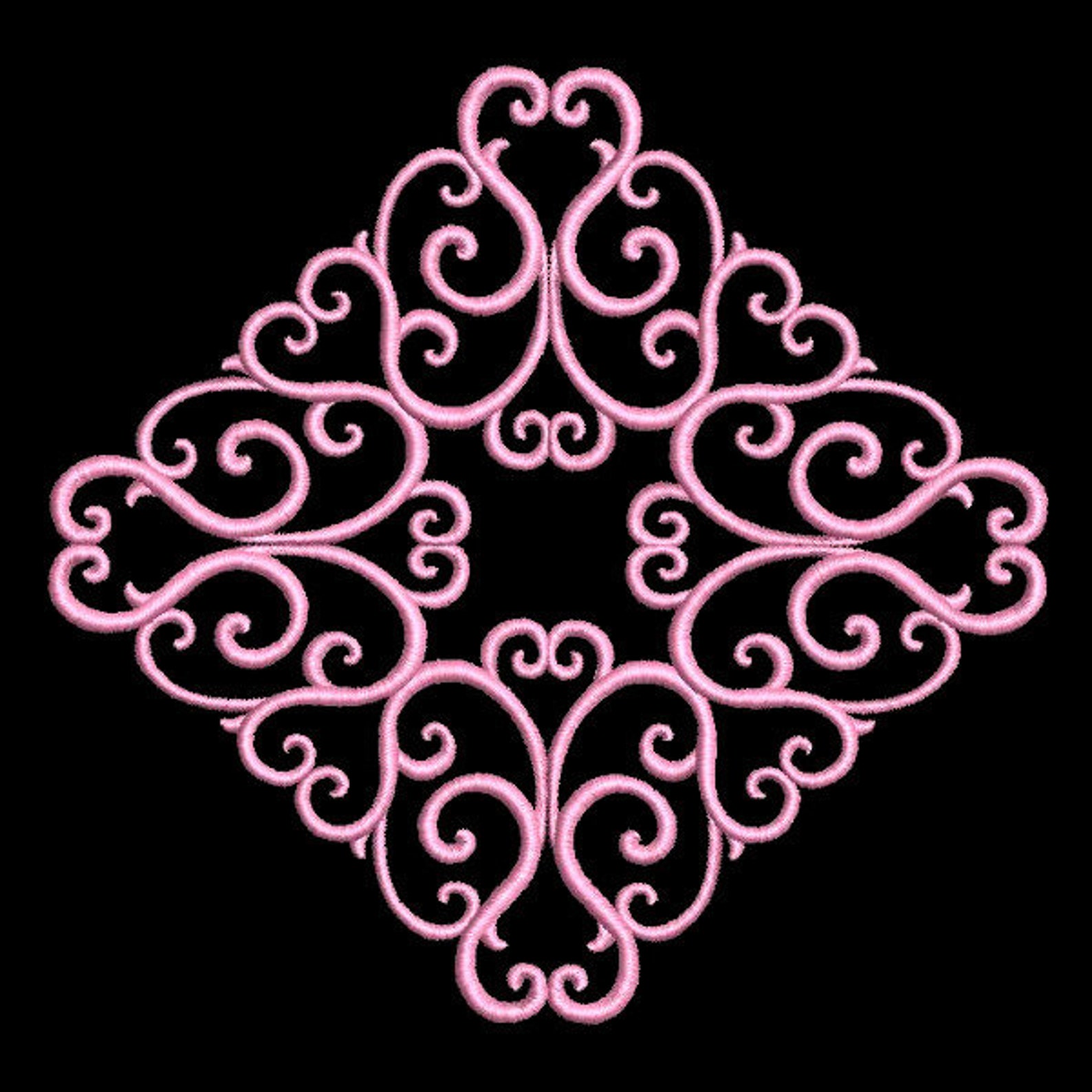 SCROLLWORK QUILT SQUARES 4inch 10 Machine Embroidery - Etsy