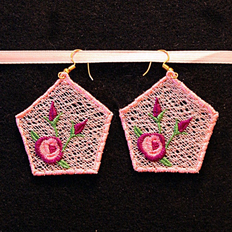 FSL FLORAL EARRINGS 2inch 10 Machine Embroidery Designs - Etsy