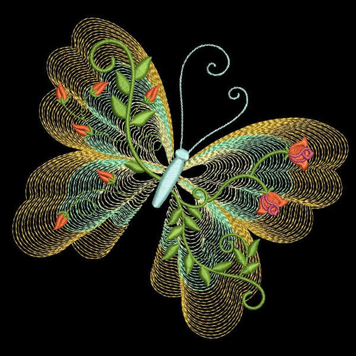 FLUTTERBY LUV #3 (6 Inch Size) Pack- 10 Machine Embroidery Designs ...