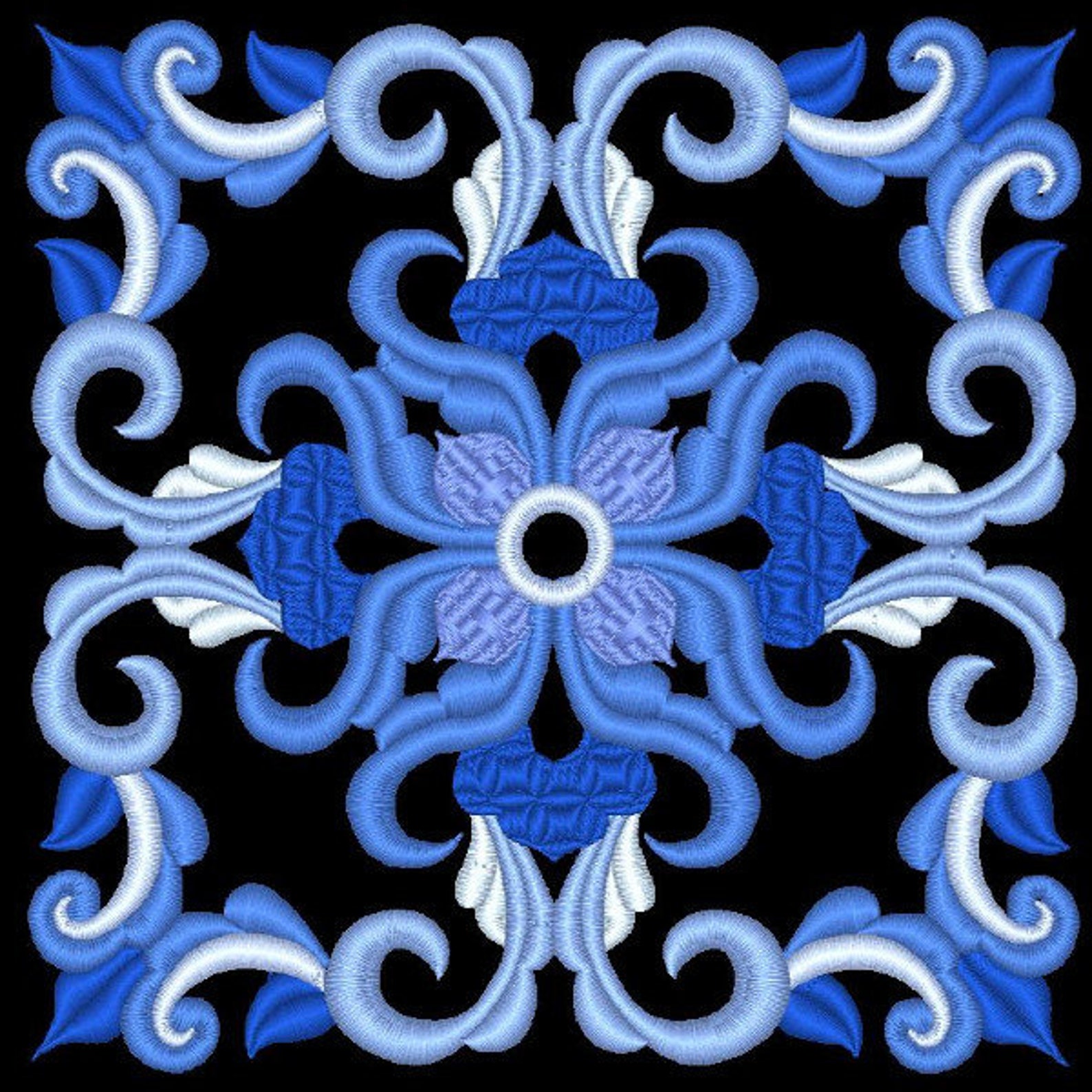 BEAUTIFUL BLUE BLOCKS (6inch) - 10 Machine Embroidery Designs Instant ...
