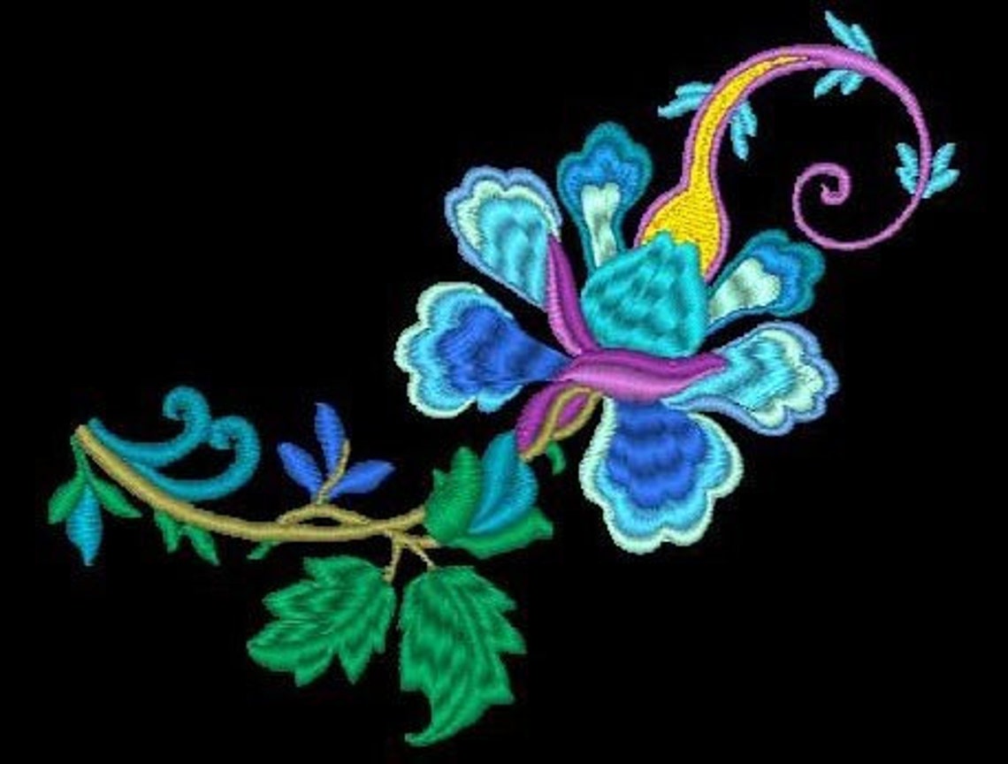 JACOBEAN FLOWERS 5 Machine Embroidery Designs Instant - Etsy