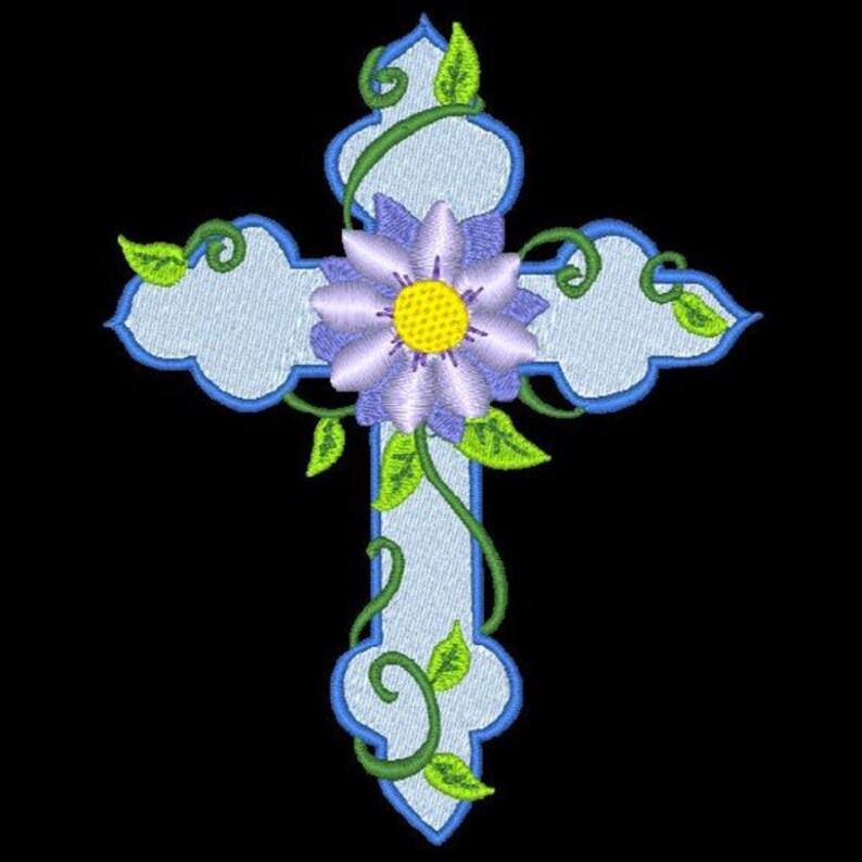 FLORAL CROSSES (4inch) - 10 Machine Embroidery Designs Instant Download ...