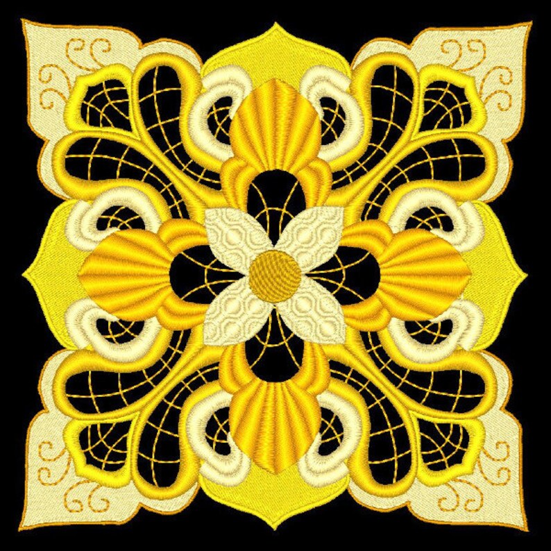 GORGEOUS GOLD BLOCKS 4inch 12 Machine Embroidery Designs - Etsy