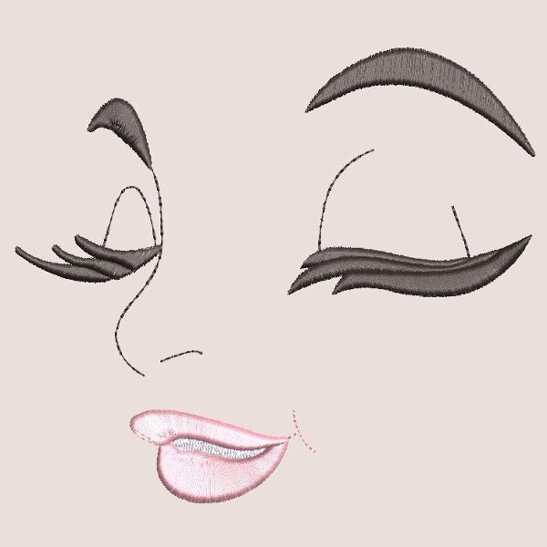 FABULOUS FACES 6inch 10 Machine Embroidery Designs Instant | Etsy