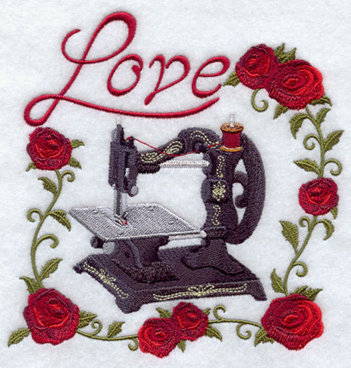 LOVE & ANTIQUE SEWING Machine Machine Embroidered Quilt - Etsy