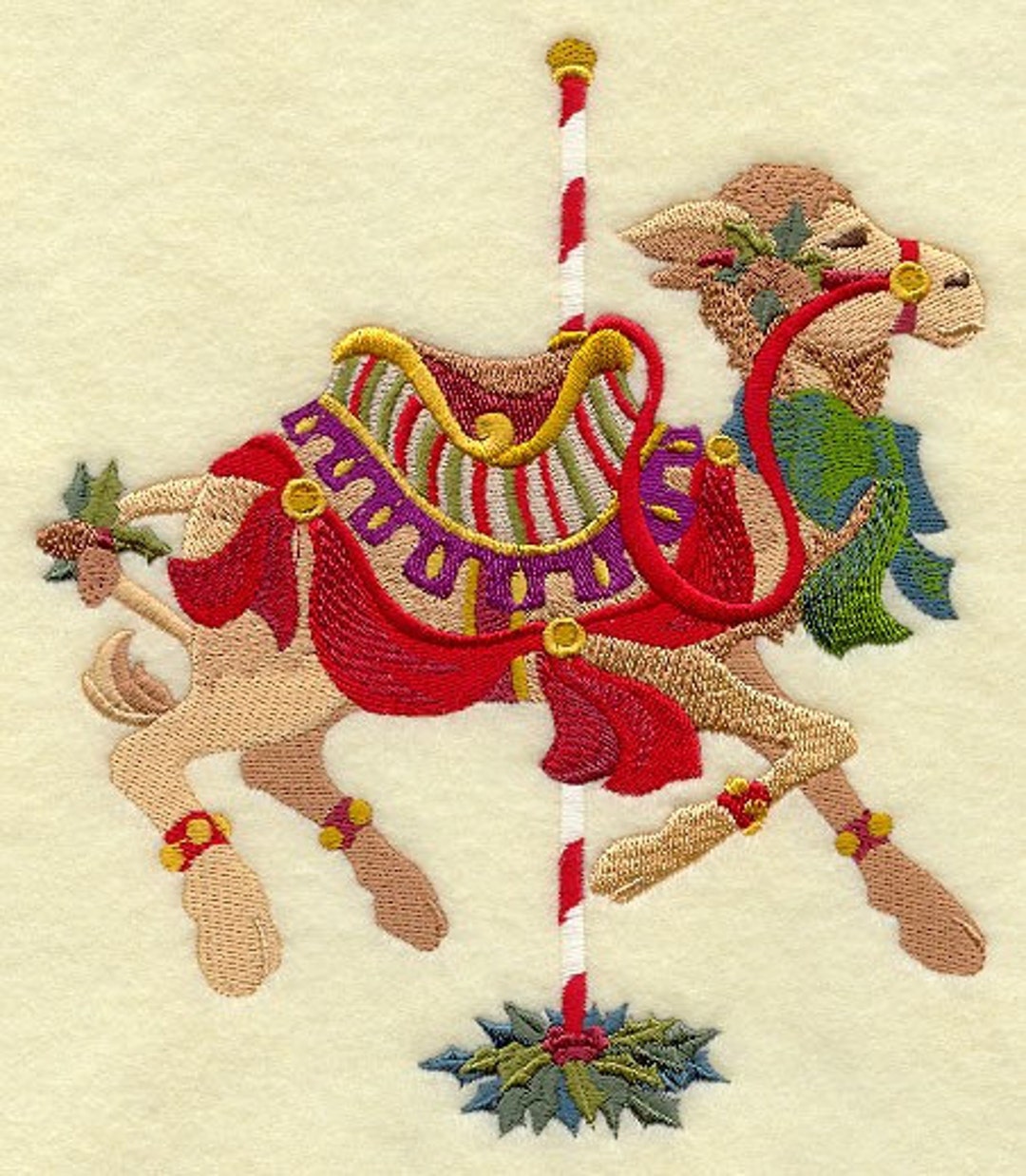 CAROUSEL CHRISTMAS CAMEL - Machine Embroidery Quilt Block (azeb) - Etsy
