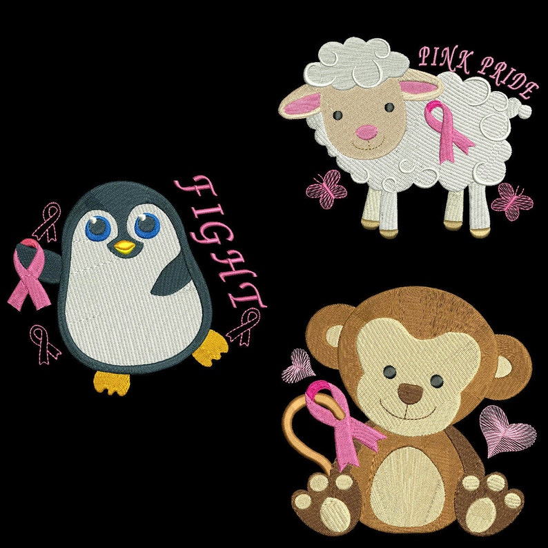 PINK PRIDE ANIMALS 4inch 10 Machine Embroidery Designs - Etsy