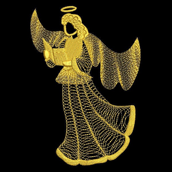 GOLDEN ANGELS (5inch) - 10 Machine Embroidery Designs Instant Download ...