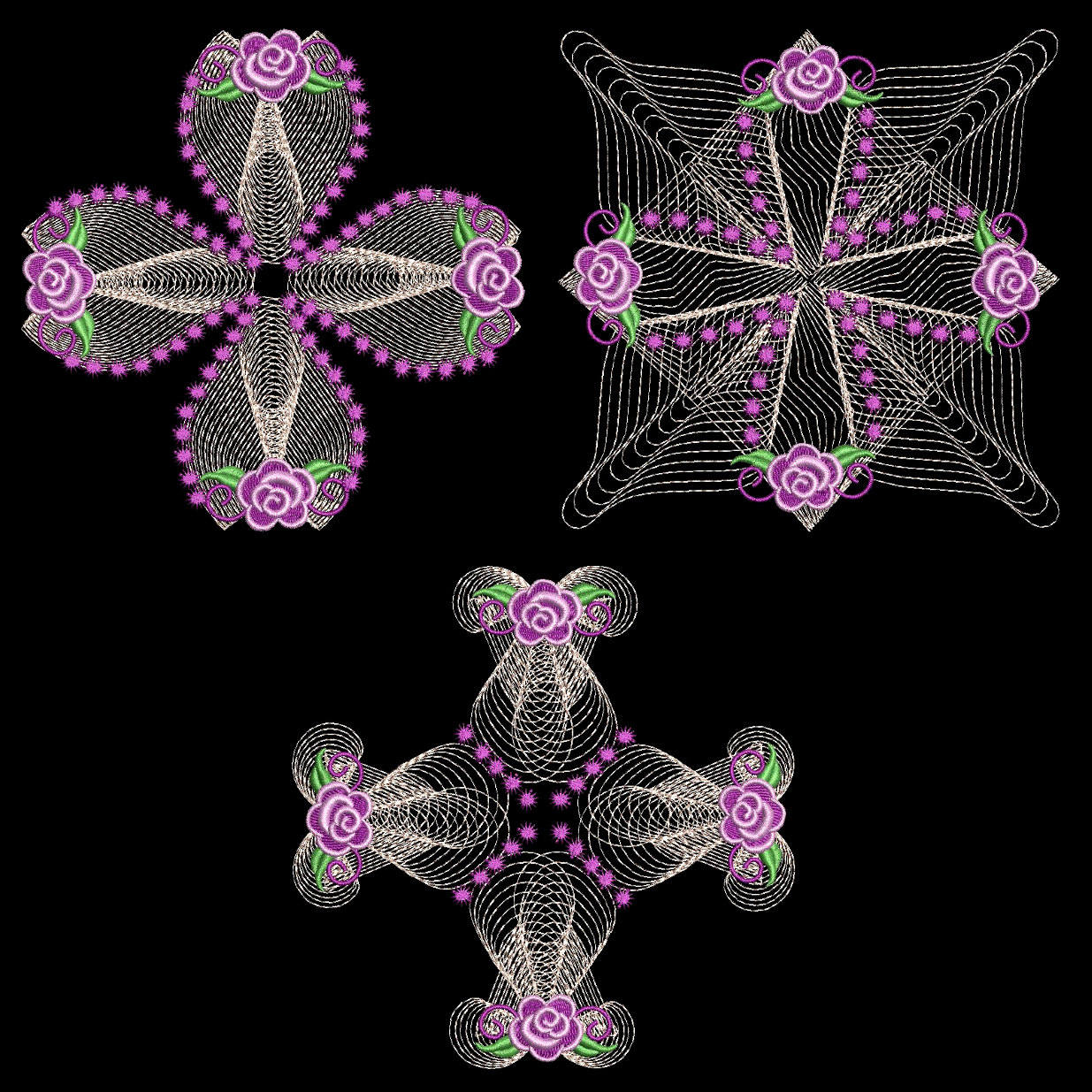 VINTAGE ROSES 4inch 10 Machine Embroidery Designs Instant | Etsy