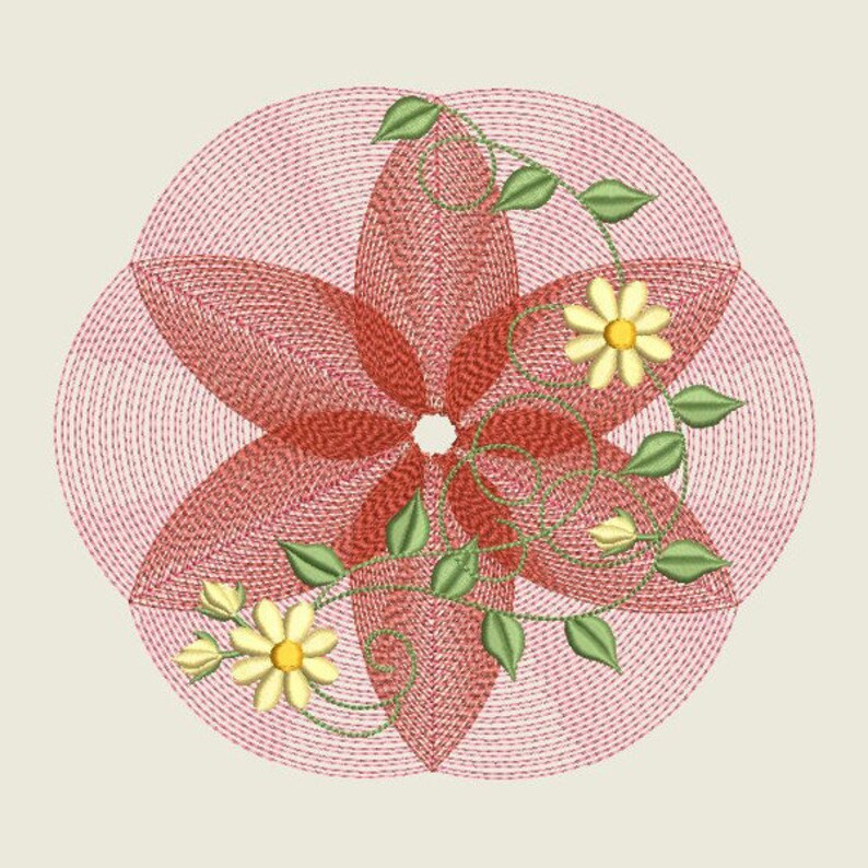 RIPPLE DAISY DESIGNS (5inch) - 10 Machine Embroidery Designs Instant ...