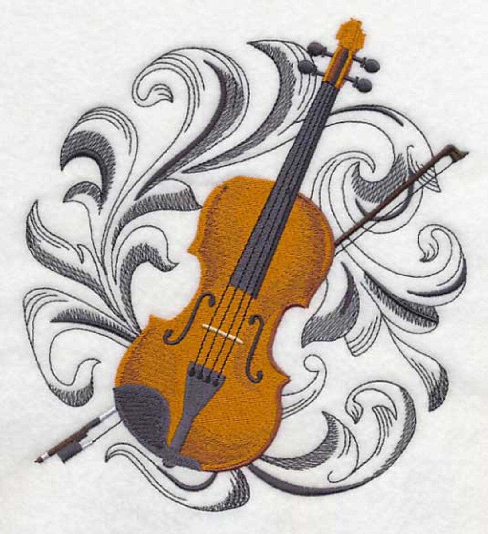 VIOLIN BAROQUE - Machine Embroidered Quilt Block (azeb) - Etsy