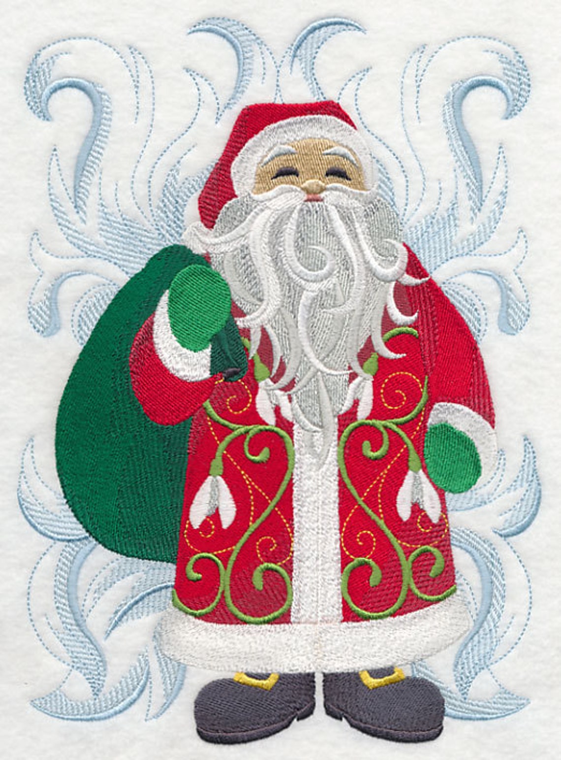 BAROQUE SANTA CLAUS Machine Embroidery Quilt Block azeb | Etsy