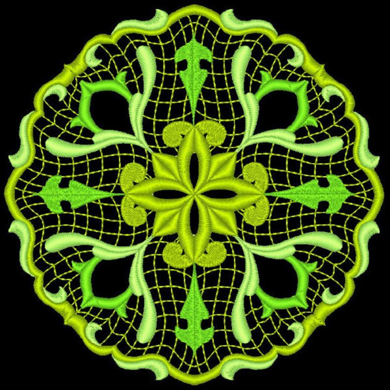 FANCY CIRCLES 4inch 10 Machine Embroidery Designs Instant | Etsy