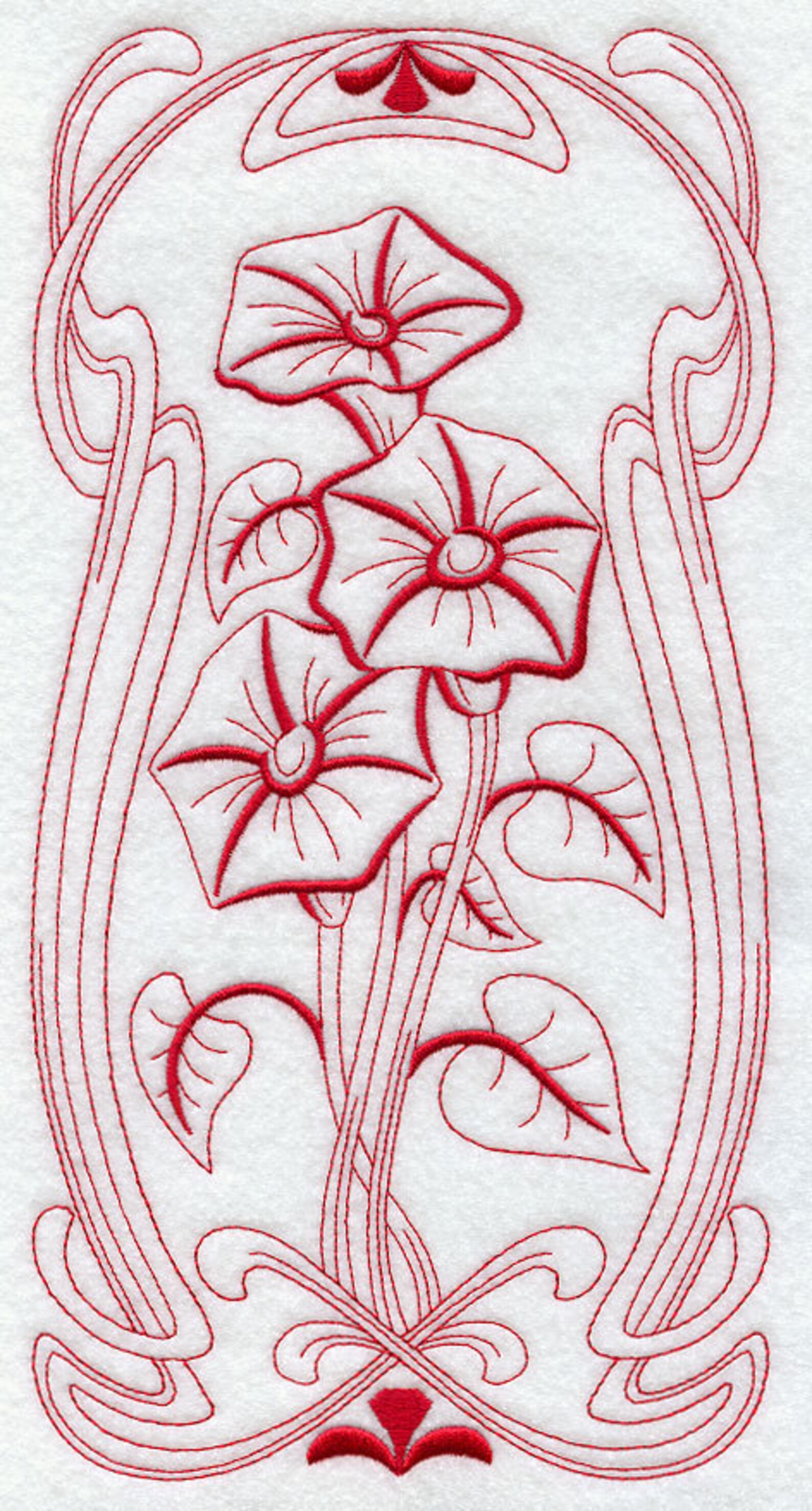 BLOOMING Art Nouveau MORNING GLORY Machine Embroidery Quilt - Etsy