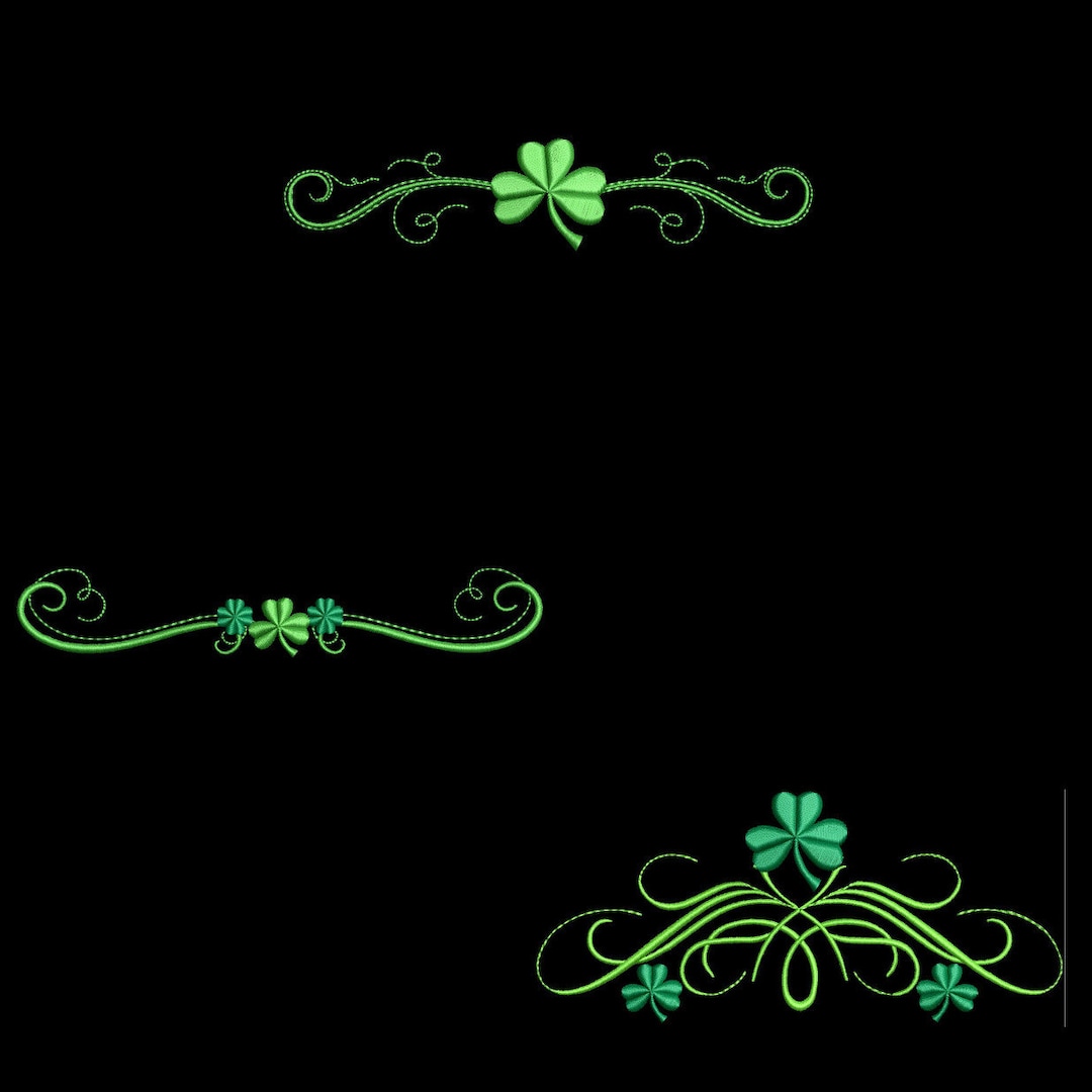 LUCKY BORDERS (5inch) - 10 Machine Embroidery Designs Instant Download ...